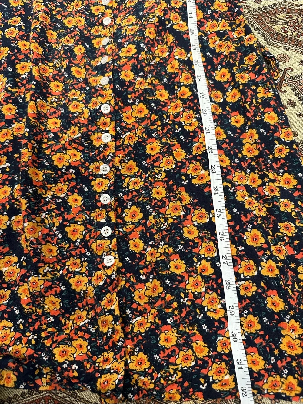 sacred Hawk | Dresses | Black Mini Dress With Brown Floral Print | Poshmark